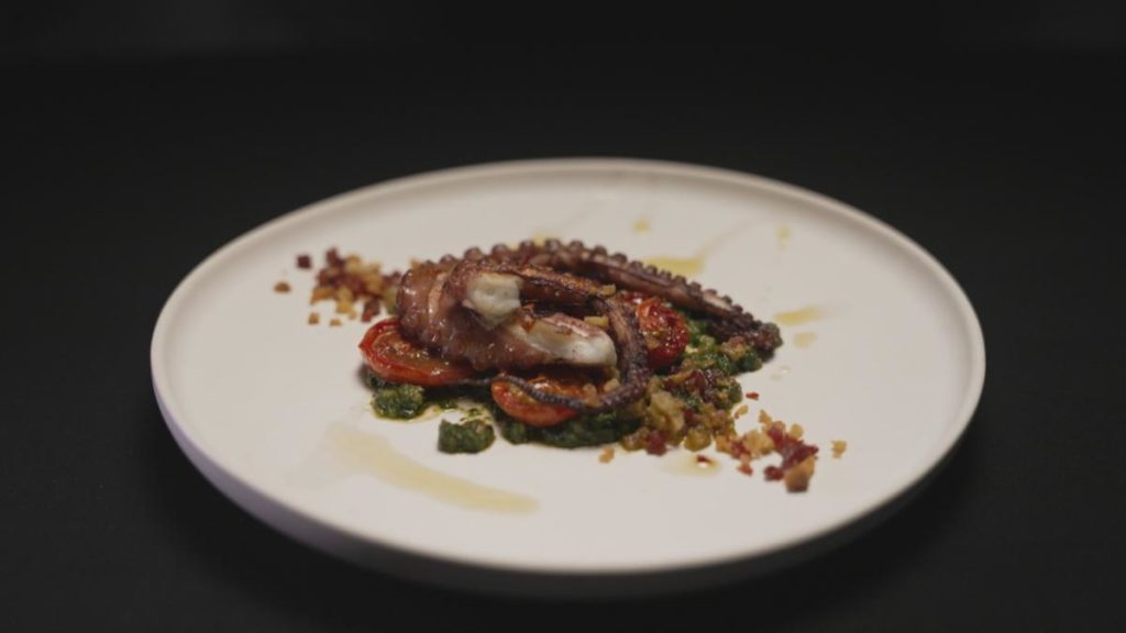 Twice-Cooked Octopus with Green Romesco and Jamon Crumb: Sophie ...