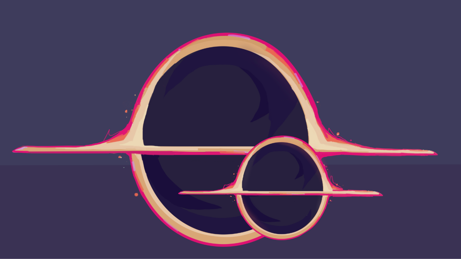 Splitting! Some binary great voids might roll around each other in egg ...