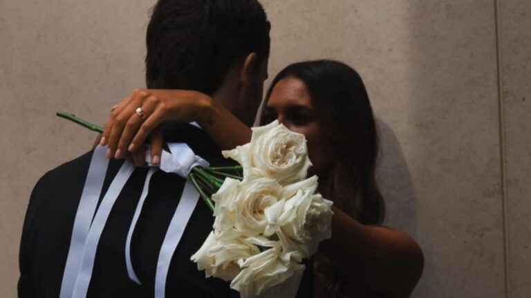 Previous AFL star Lachie Plowman weds design Kenyah Hura in secret ...